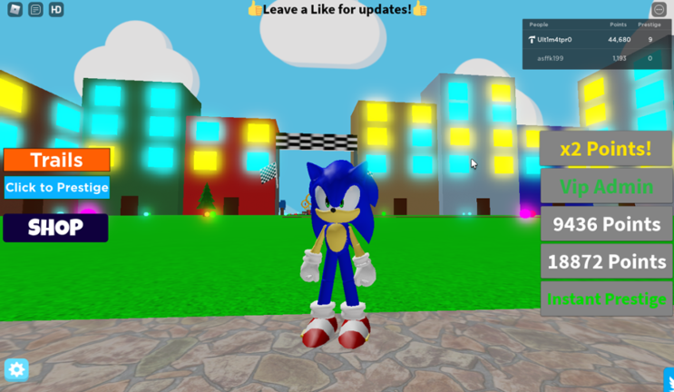RobloxGo | Sonic Speed Run Simulator - Real Time Stats, Insights And ...