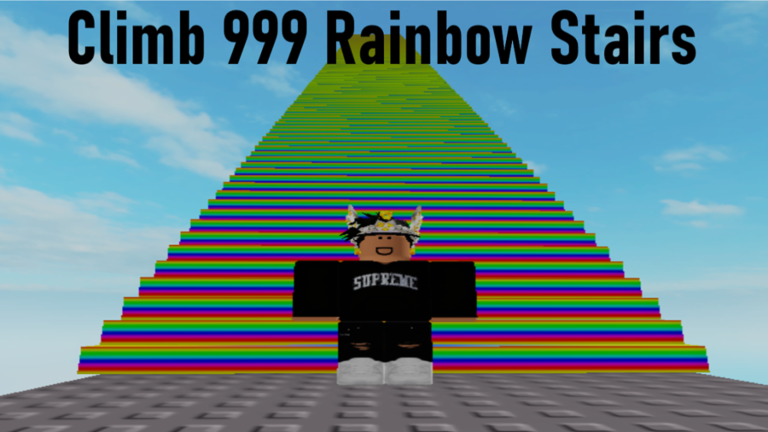 RobloxGo | Climb 999 Rainbow Stairs For a FREE Badge !! - Real Time ...